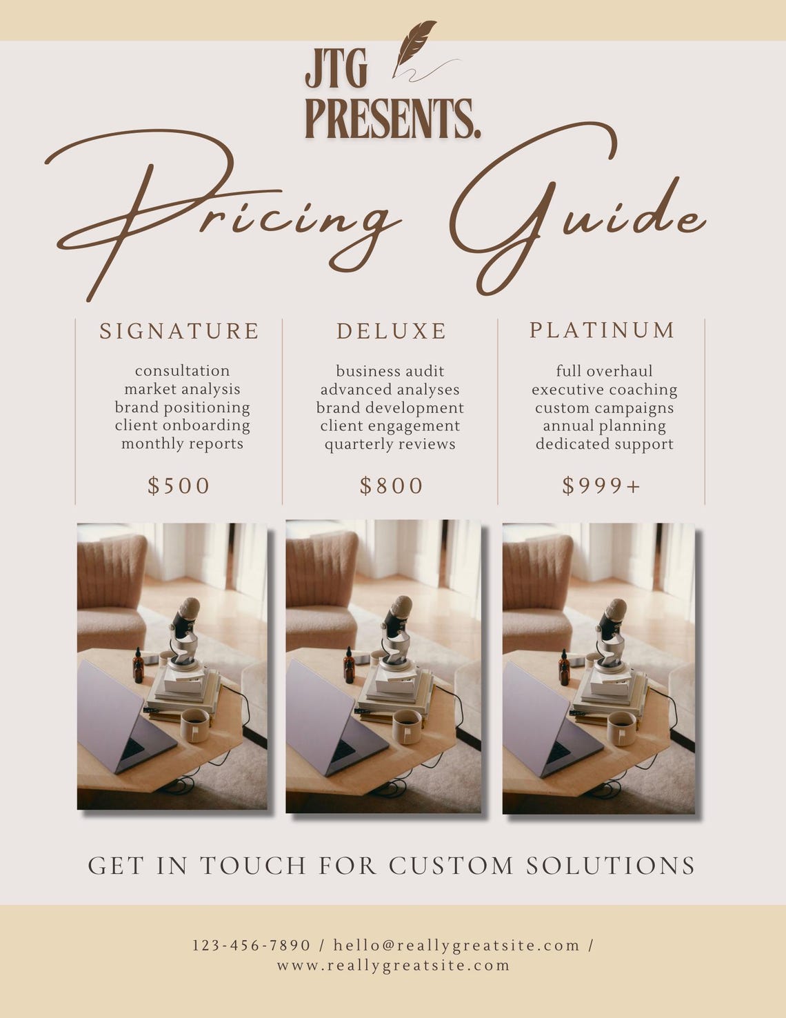 Simple & Beige Neutral Pricing Guide Template 2024 || Digital Downloads ...
