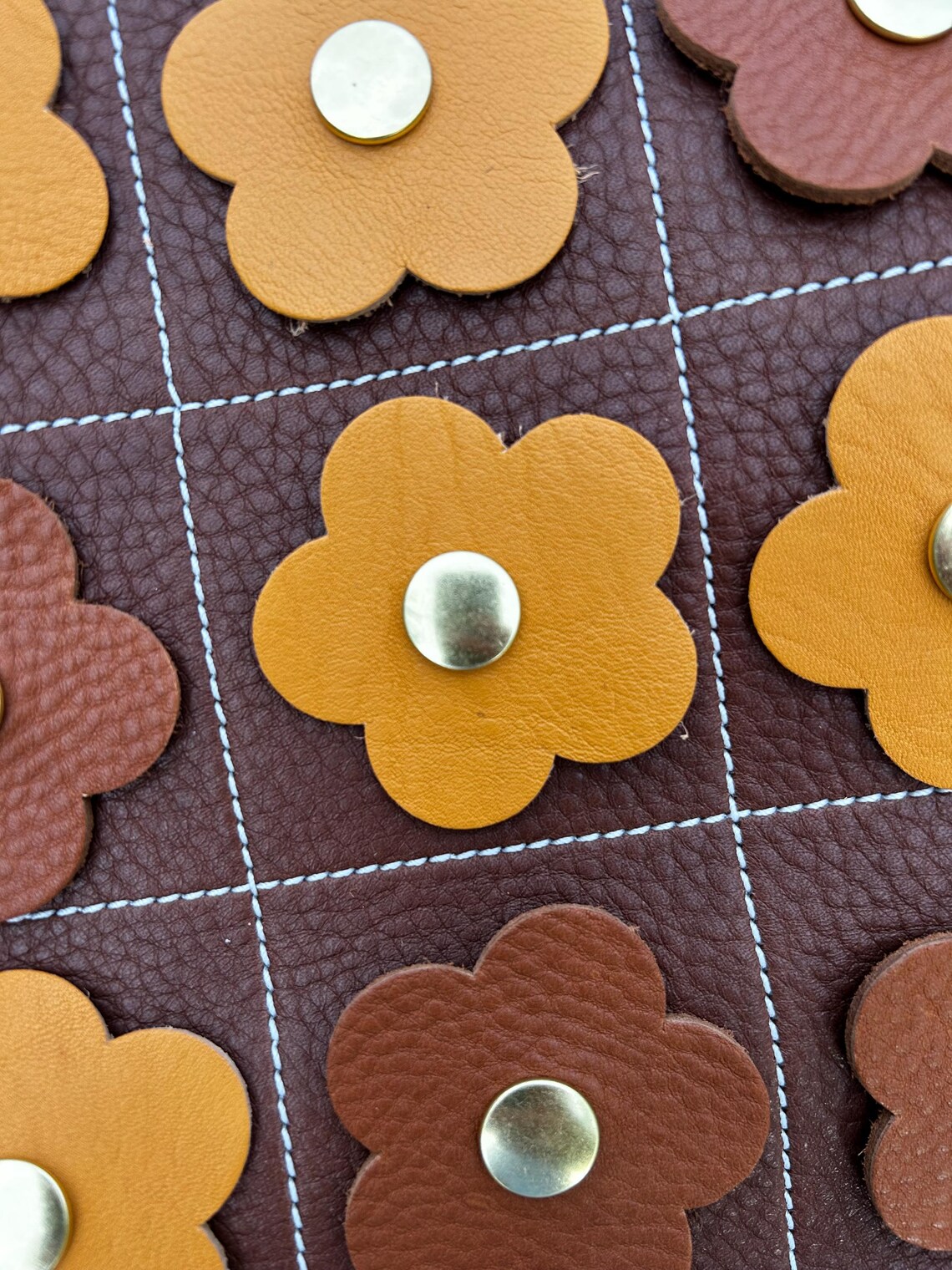 Leather Tic Tac Toe / Floral Edition - Etsy