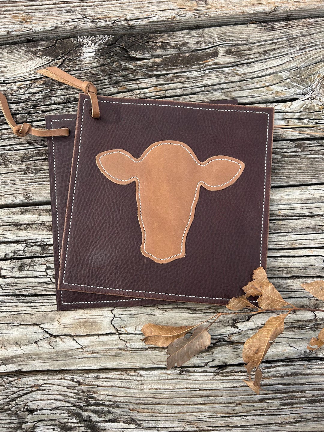 Cow Kitchen Trivet /leather 8”x8” - Etsy