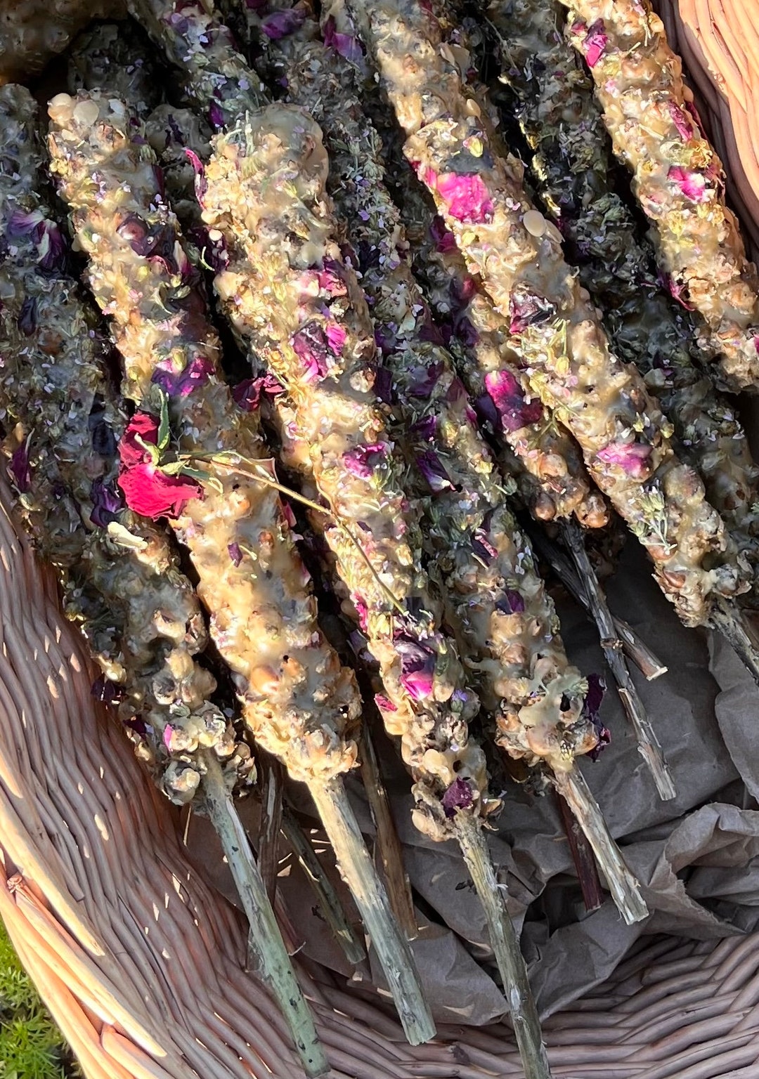 Mullein Witch's Torches - 7" With Rose and Yarrow - Etsy