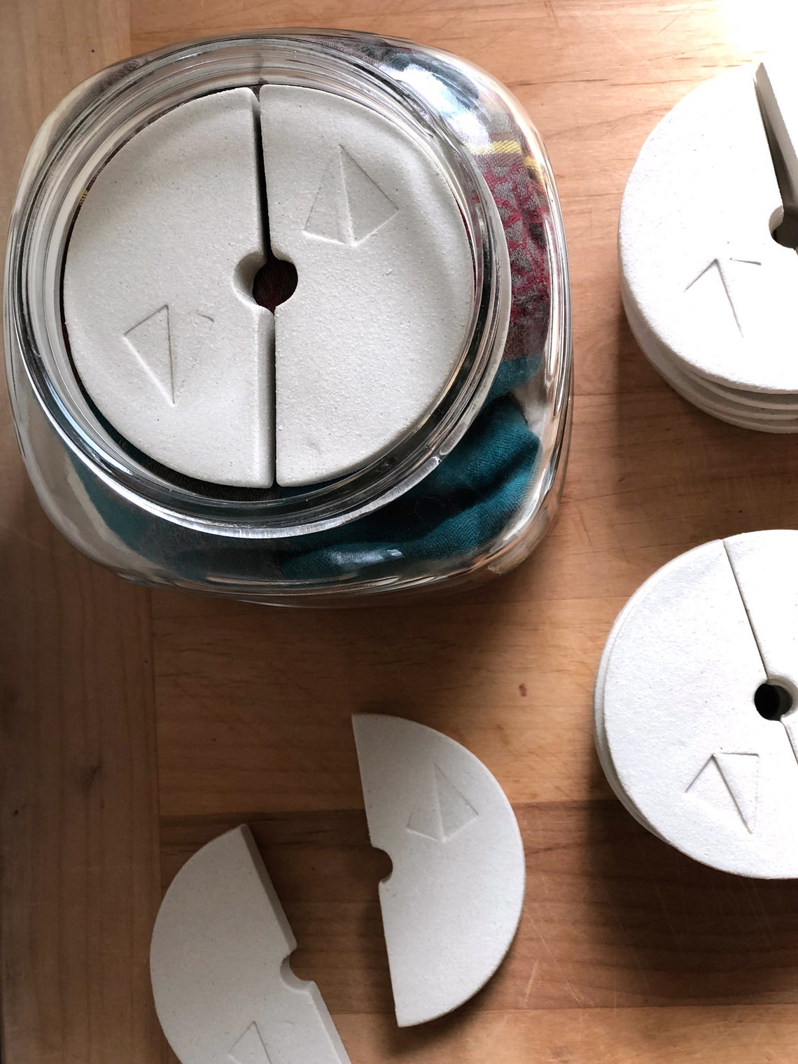 Fermentation Weights 3.75" Diameter - Ceramic Weight for 2 Quart Jars ...