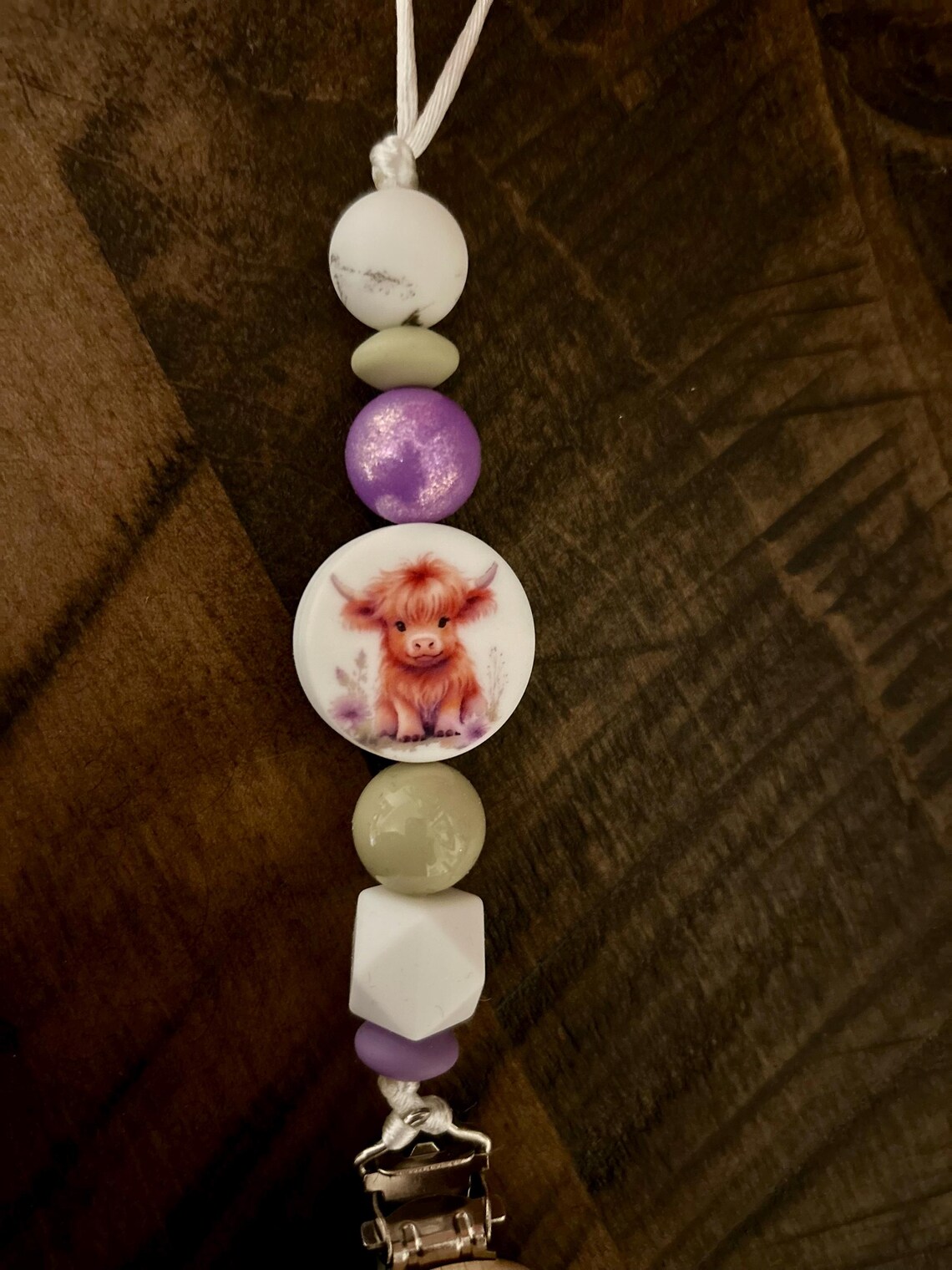 Baby Highland Cow Pacifier Clip, Wildflowers, Shower Gift, Accessory ...