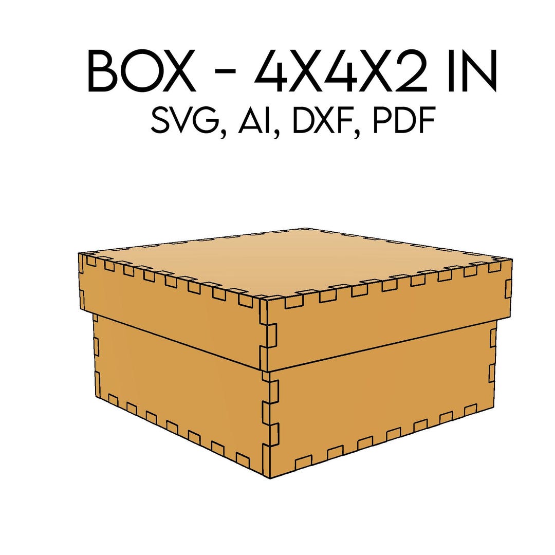 Laser Cut Box With Cover Laser Cut Files Ai, SVG, DXF, PDF - Etsy