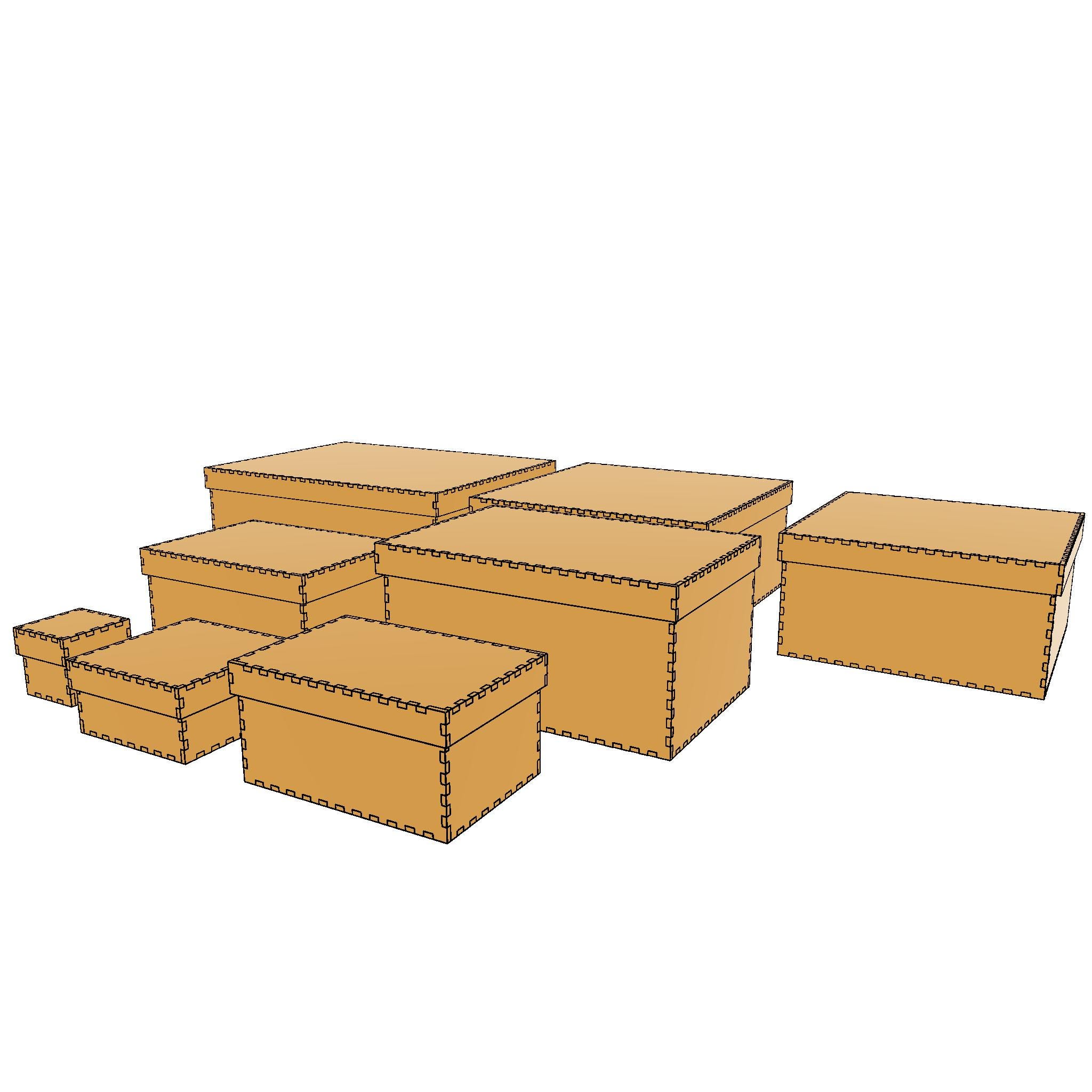 Laser Cut Box With Cover 8 Set Laser Cut Files Ai, SVG, DXF, PDF - Etsy ...