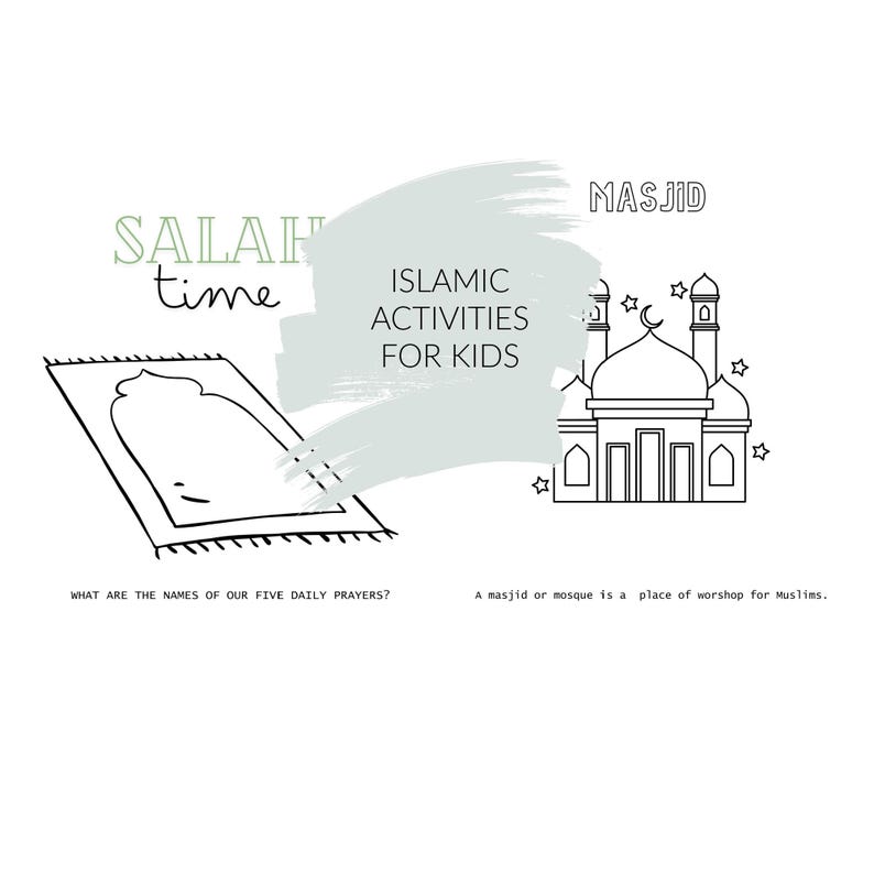 Islamic Kids Worksheets - Etsy