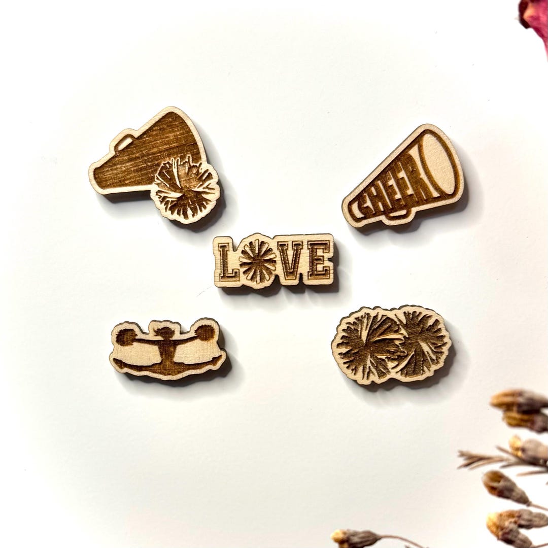 Cheerleading Magnet Set – 5 Wooden Cheerleader Magnets for Lockers ...