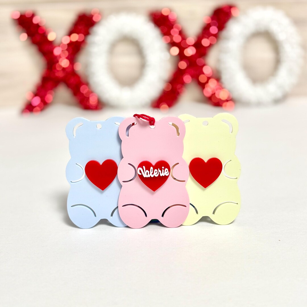 Personalized Valentine’s Day Gummy Bear Tag - Personalized Valentine ...