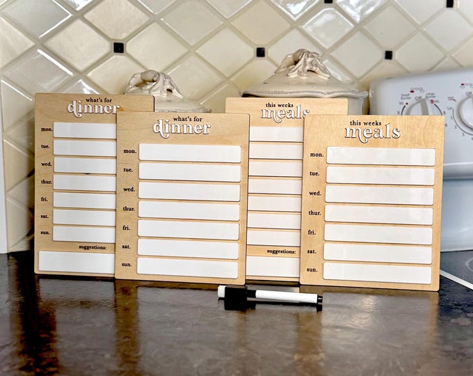 Weekly Meals, Meal Planning Dry Erase, Dry Erase Board, Family Dinner ...