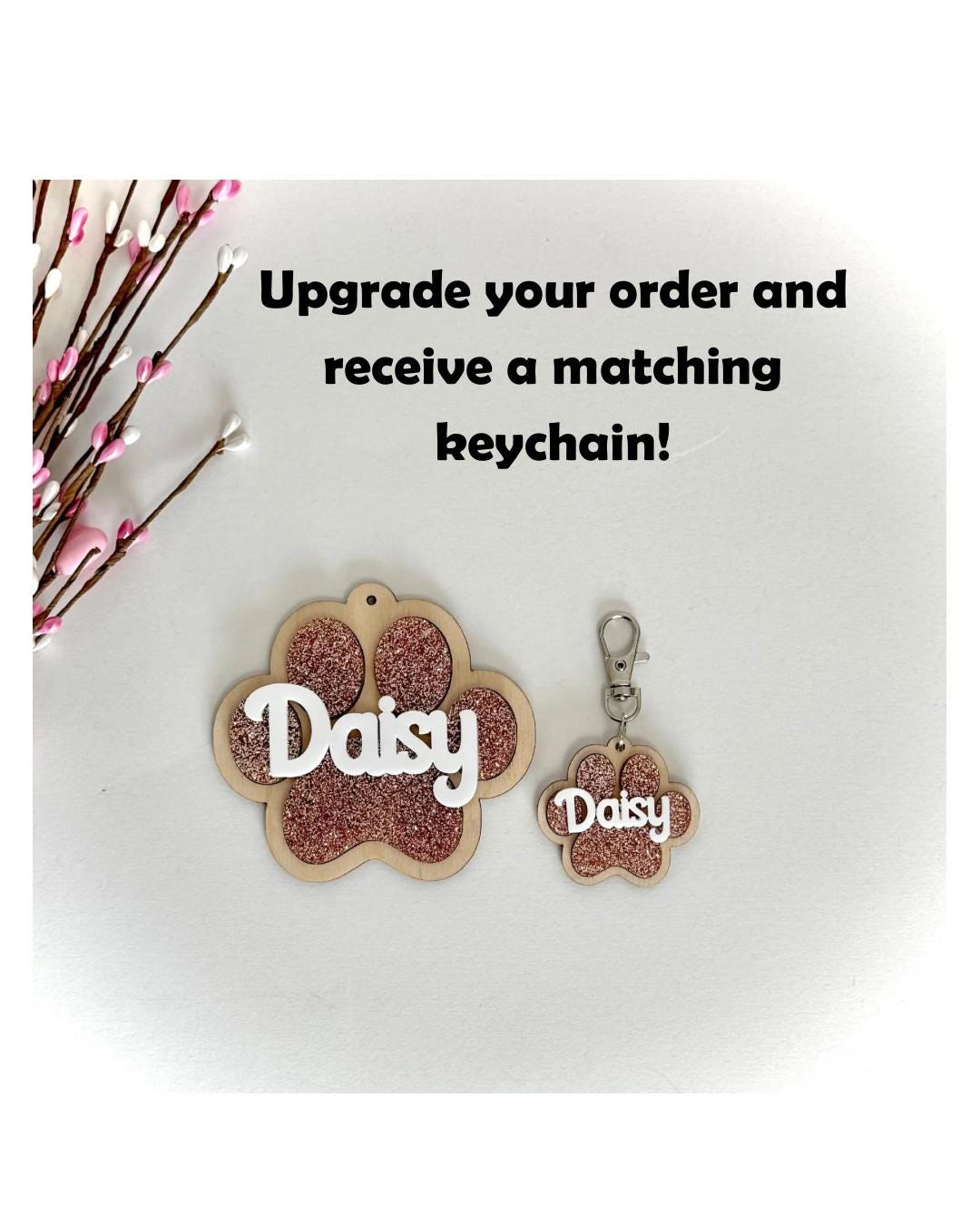 Personalized Cat Crate Name Tag Custom Paw Print Kennel Nameplate Paw ...