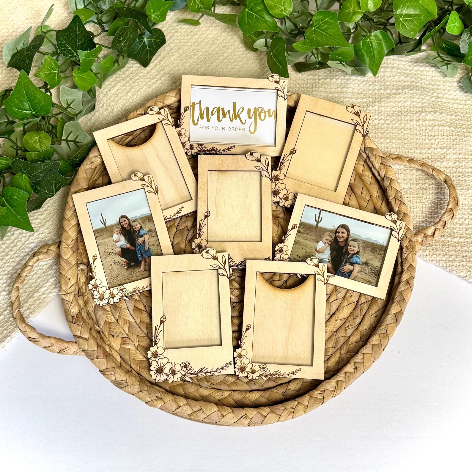 Magnetic Wooden Picture Frame for Insta Mini or Wallet or 4x6 Photos ...