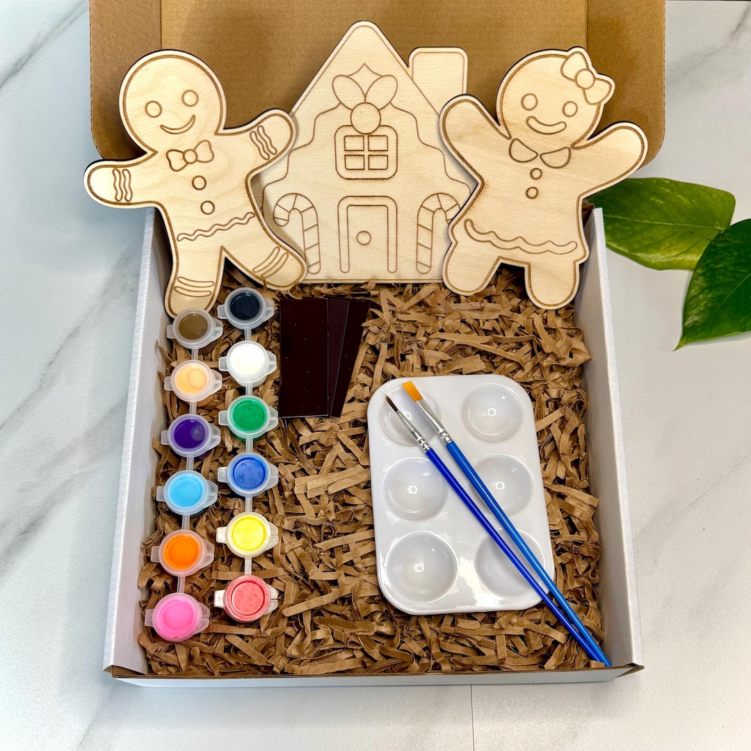 DIY Fall Gingerbread Painting Kit for Kids - 3 Wooden Characters ...