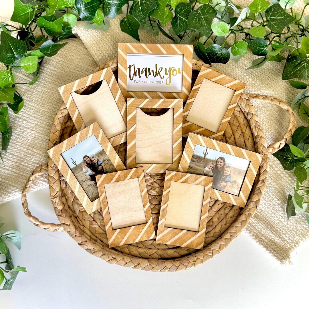 Bulk Striped Wooden Photo Frames Instax Mini or 2x3 Magnetic Frames ...