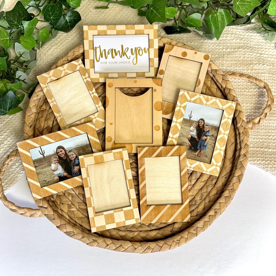 Magnetic Wooden Picture Frame for Insta Mini or Wallet or 4x6 Photos ...