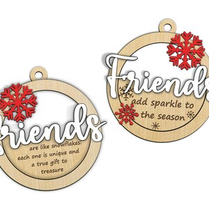 Friends Christmas Ornaments Svg Laser Cut, Wooden Tree Decor, Christmas ...