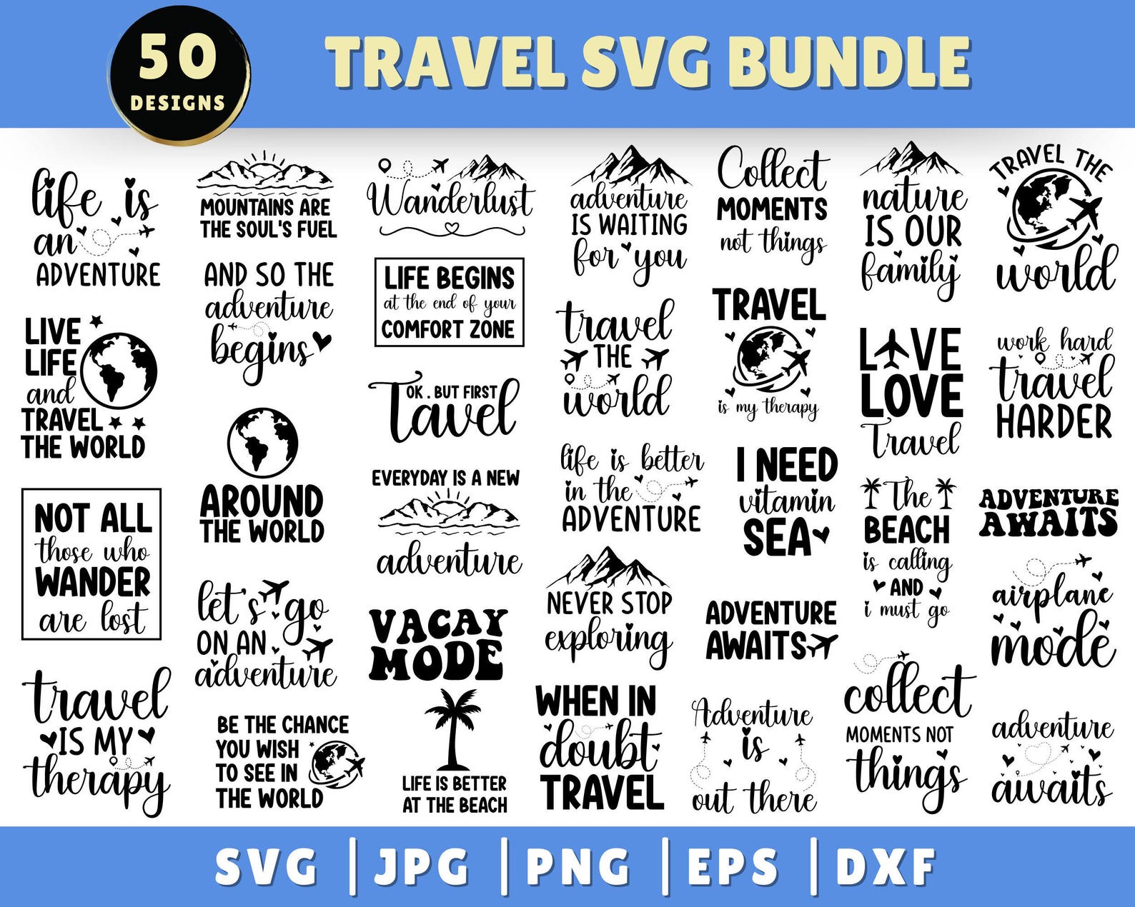 Travel SVG Bundle, Funny Travel Svg, Traveling Svg, Vacation Svg ...