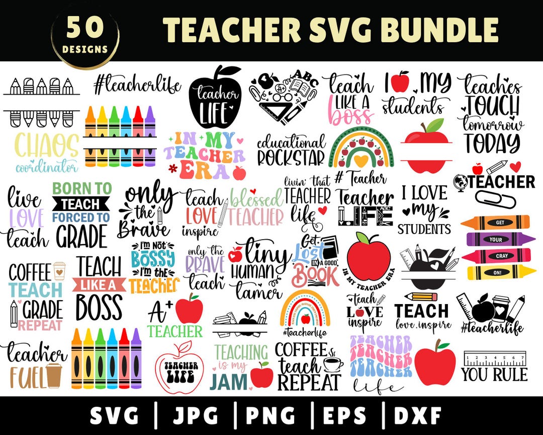 Teacher SVG Bundle, Teacher Quote SVG, Teacher Svg, School Svg, Teacher ...