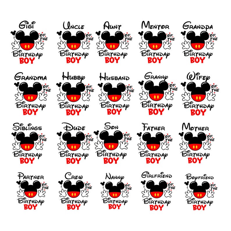 Bundle Birthday Boy Family SVG, Mouse Happy Birthday Svg, Birthday ...
