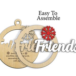 Friends Christmas Ornaments Svg Laser Cut, Wooden Tree Decor, Christmas ...