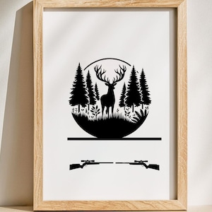 Deer Hunting Name Frame Sign SVG, Hunter Svg, Hunting SVG, Deer Svg ...