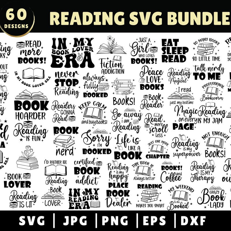 Reading svg - Etsy