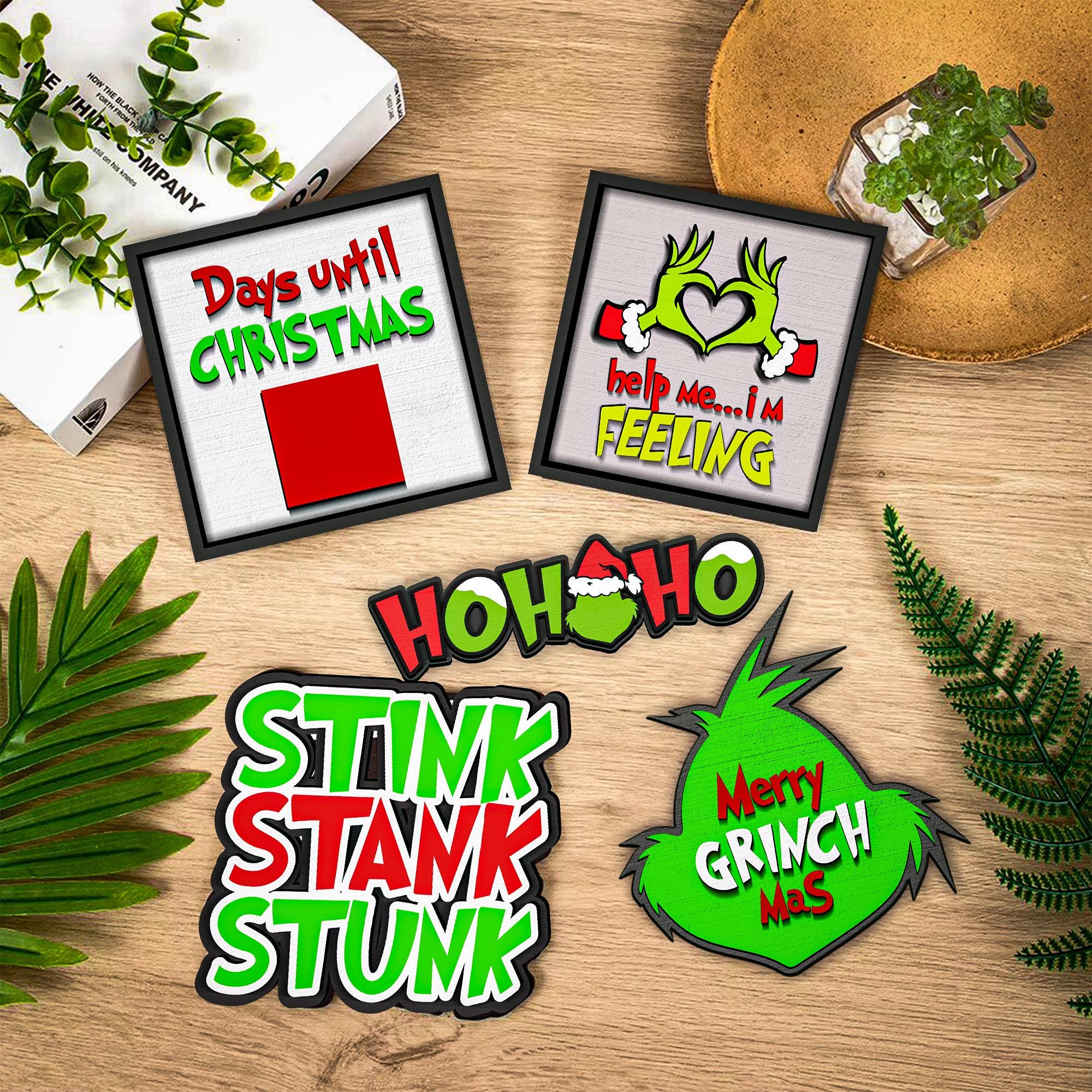 Grinch Ornament Tray Set Lasercut File SVG, Grinchmas SVG, Personalized ...