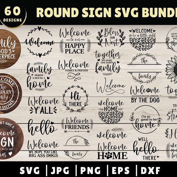 Round Sign Svg - Etsy