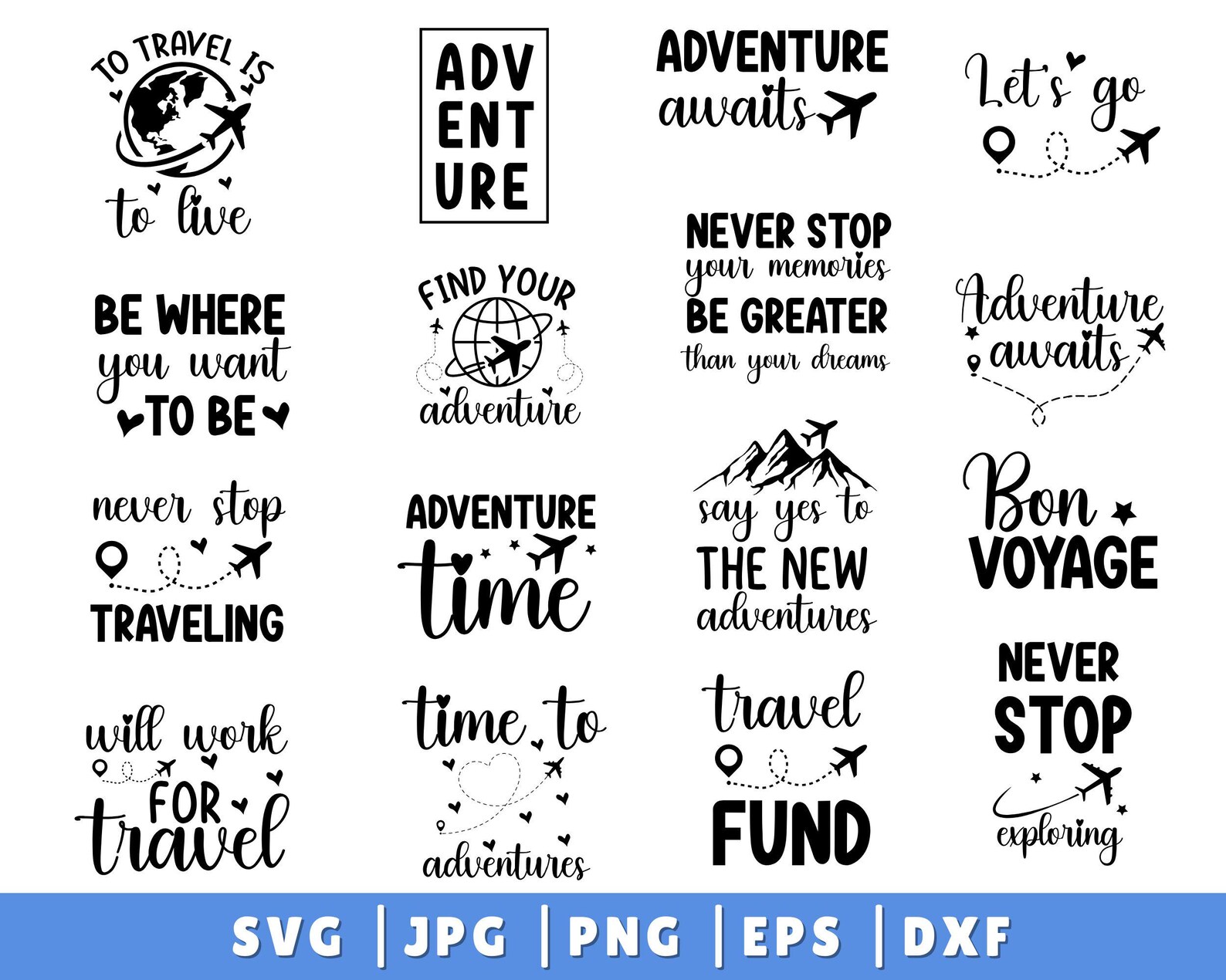 Travel SVG Bundle, Funny Travel Svg, Traveling Svg, Vacation Svg ...