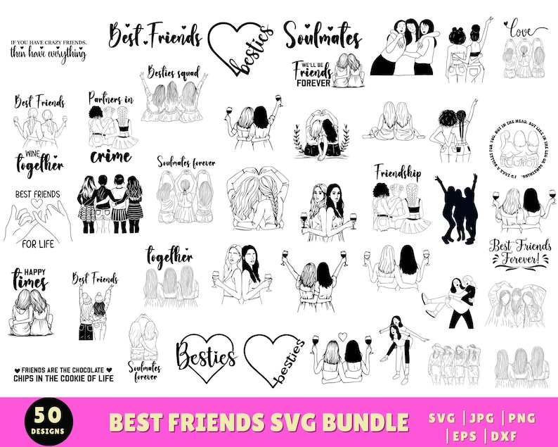 Best Friend SVG Bundle, Friend Svg Bundle, Friendship Svg, Friends ...