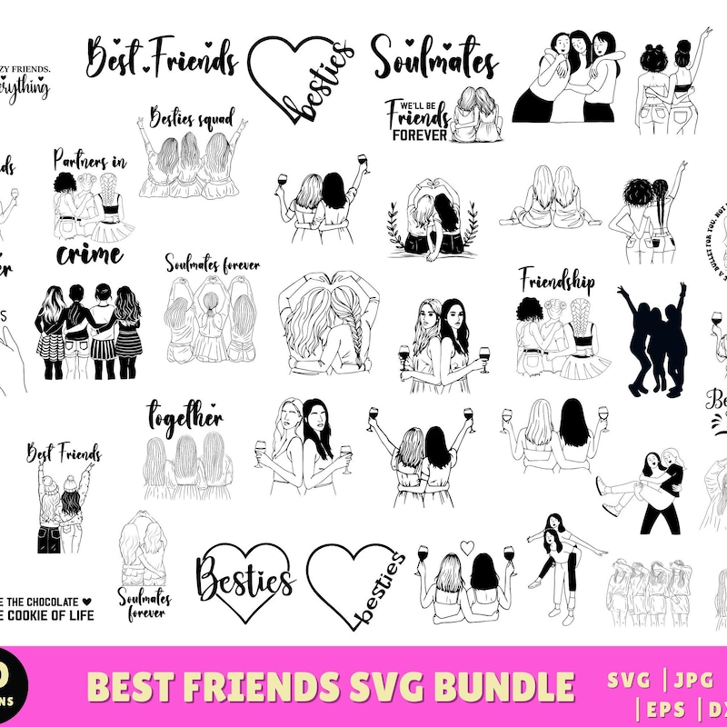 Best Friends Outline - Etsy