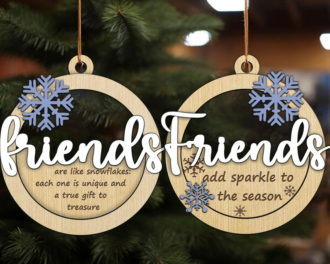 Friends Christmas Ornaments Svg Laser Cut, Wooden Tree Decor, Christmas ...