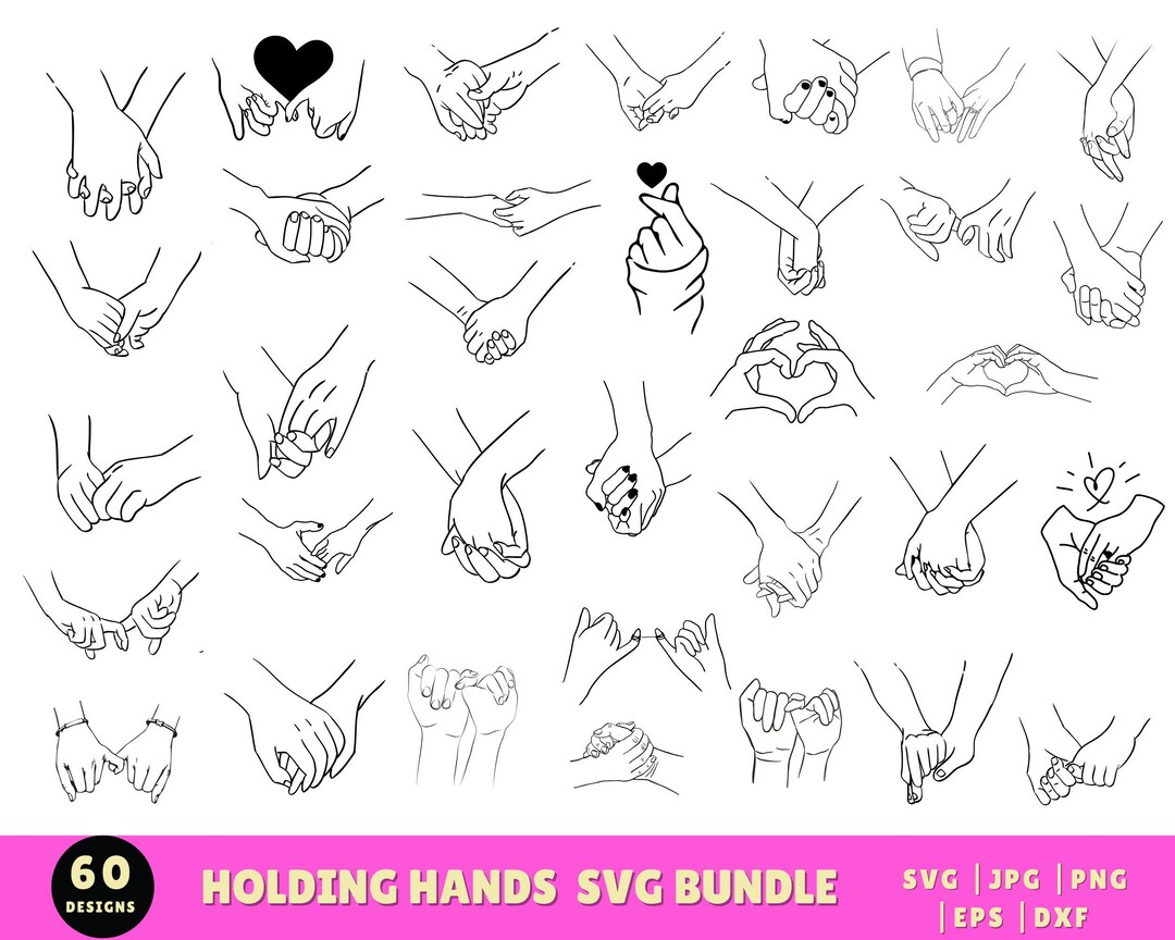 Holding Hands SVG Bundle, Holding Hands PNG Bundle, Holding Hands ...