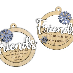 Friends Christmas Ornaments Svg Laser Cut, Wooden Tree Decor, Christmas ...