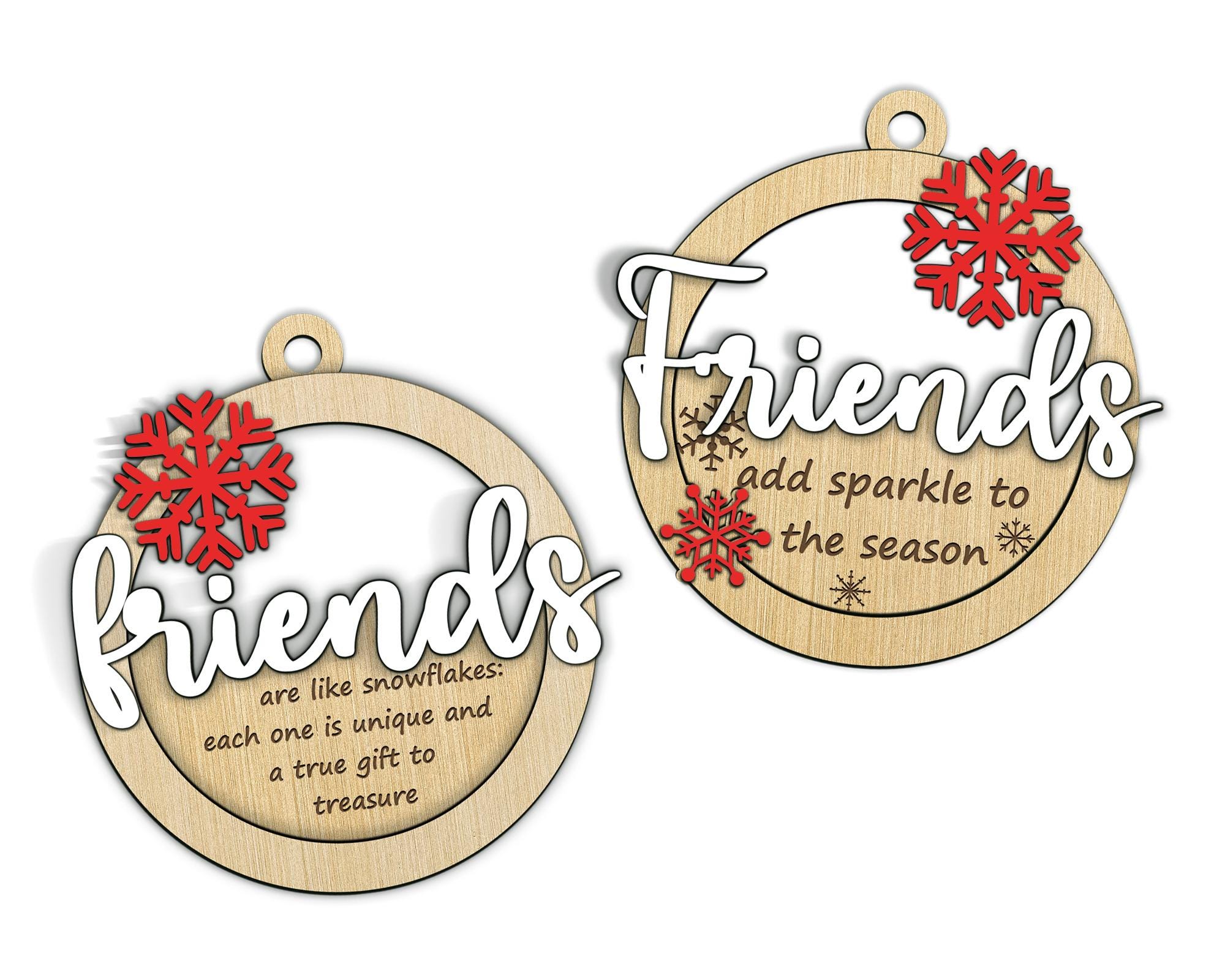 Friends Christmas Ornaments Svg Laser Cut, Wooden Tree Decor, Christmas ...