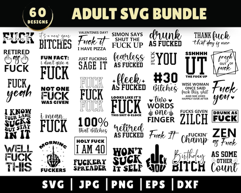Adult SVG Bundle, Funny Adult Bundle, Adult Quotes SVG, Funny Quotes ...