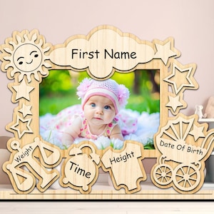 Baby Birth Photo Frame SVG, Baby Picture Frame Laser Cut Files, Child ...