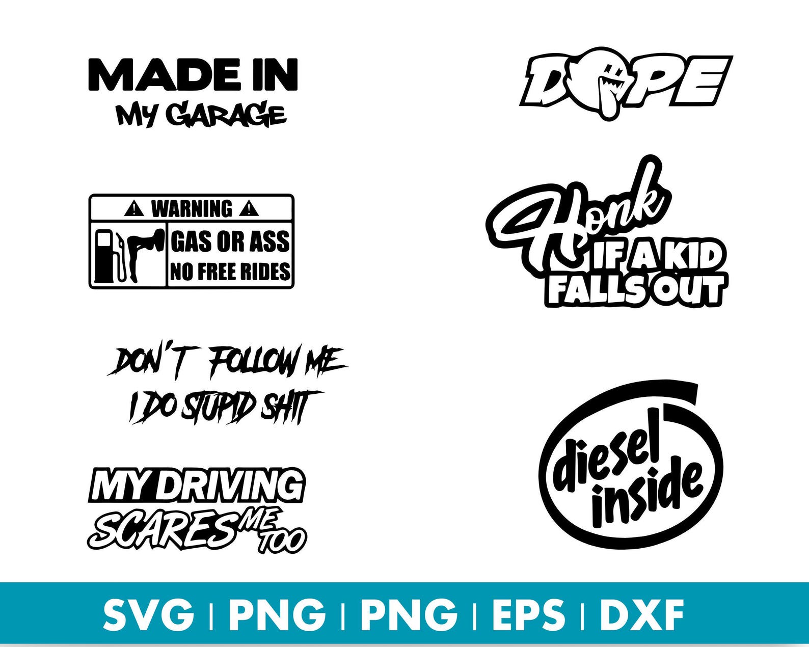 Car Decal SVG Bundle, Car SVG, Funny Car Decals Svg Bundle, Svg for ...