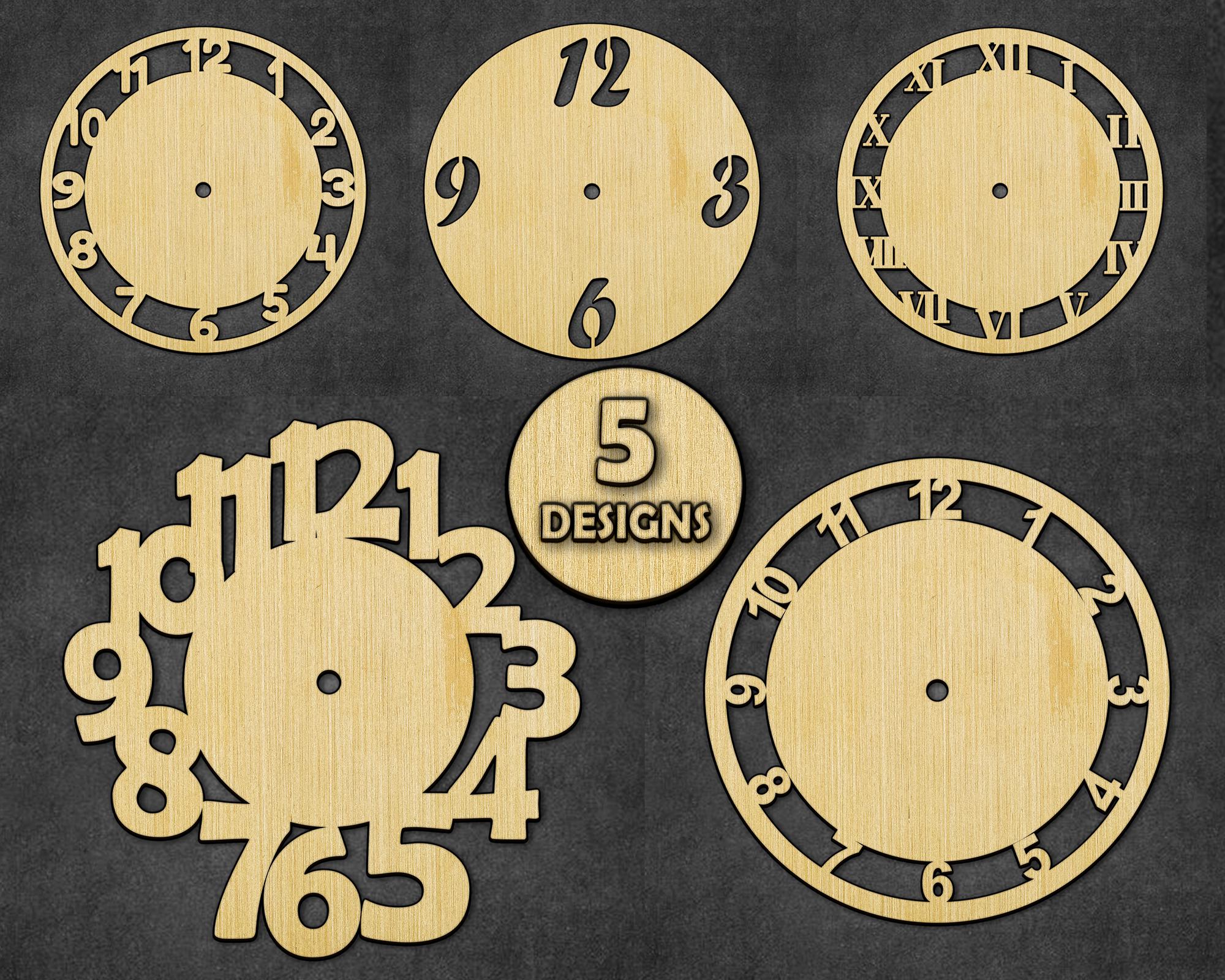 Wooden Wall Clock Numbers Bundle Laser Cut SVG File, Decorative Wall ...