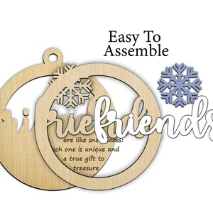 Friends Christmas Ornaments Svg Laser Cut, Wooden Tree Decor, Christmas ...