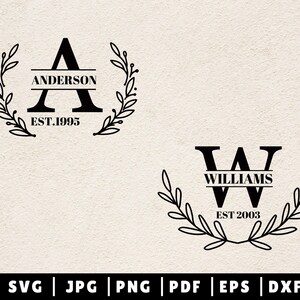 Family Name Monogram SVG Bundle, Monogram SVG, Split Monogram SVG ...