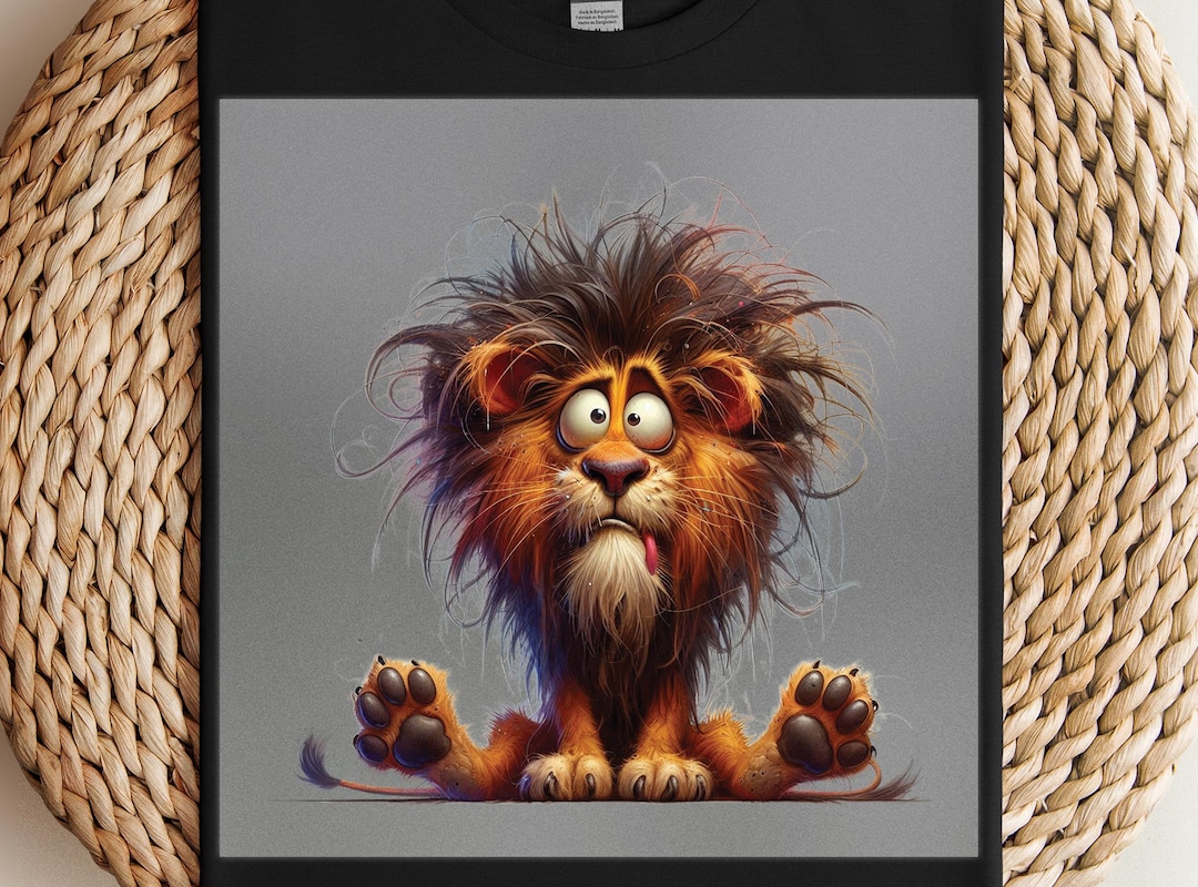 Crazy Lion DTF Transfer: Funny Messy Hair Print - Etsy