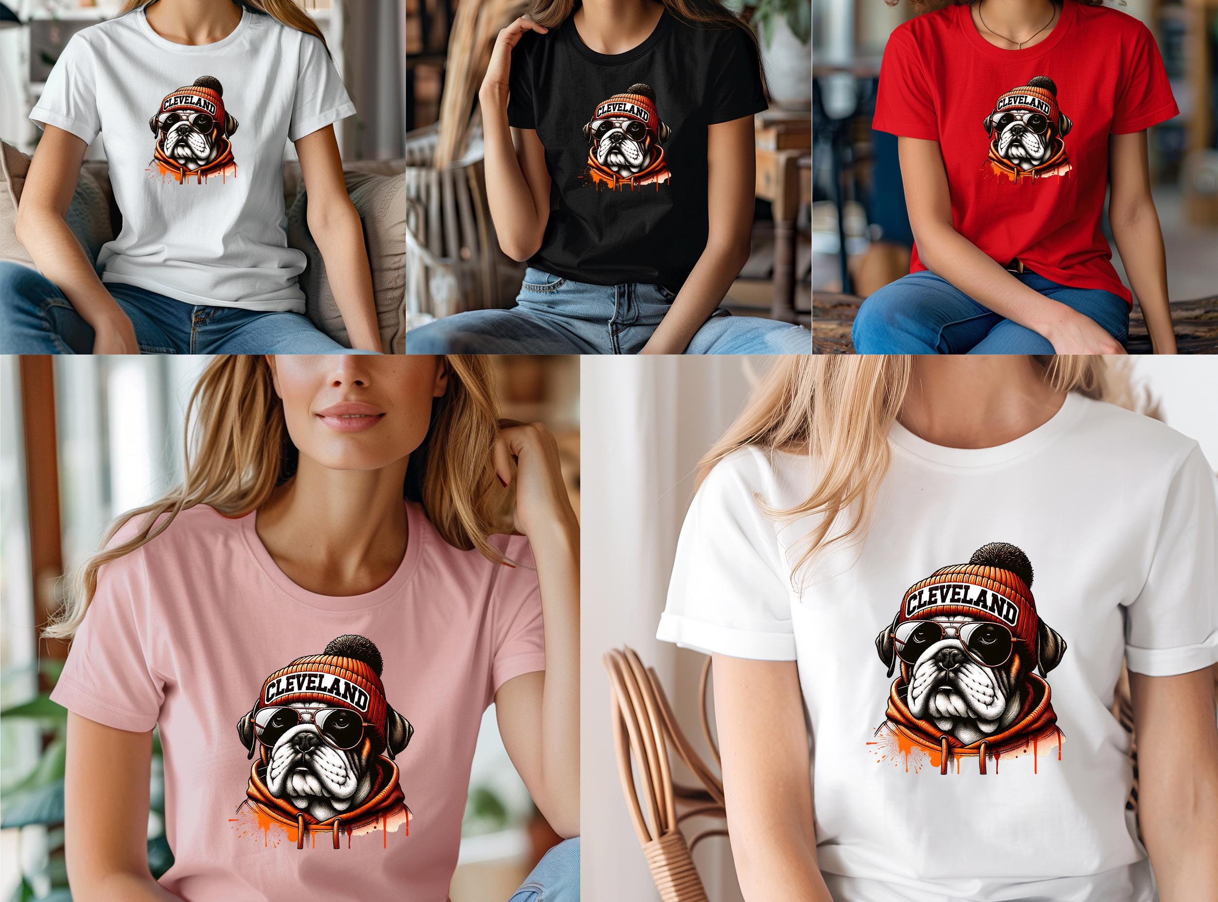 Cleveland Mascot Bulldog DTF Transfer, Stylish Sports Fan Design, Ready ...
