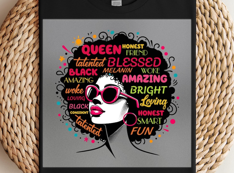Black Queen DTF Transfer: Afrocentric Melanin Art, Ready to Press - Etsy