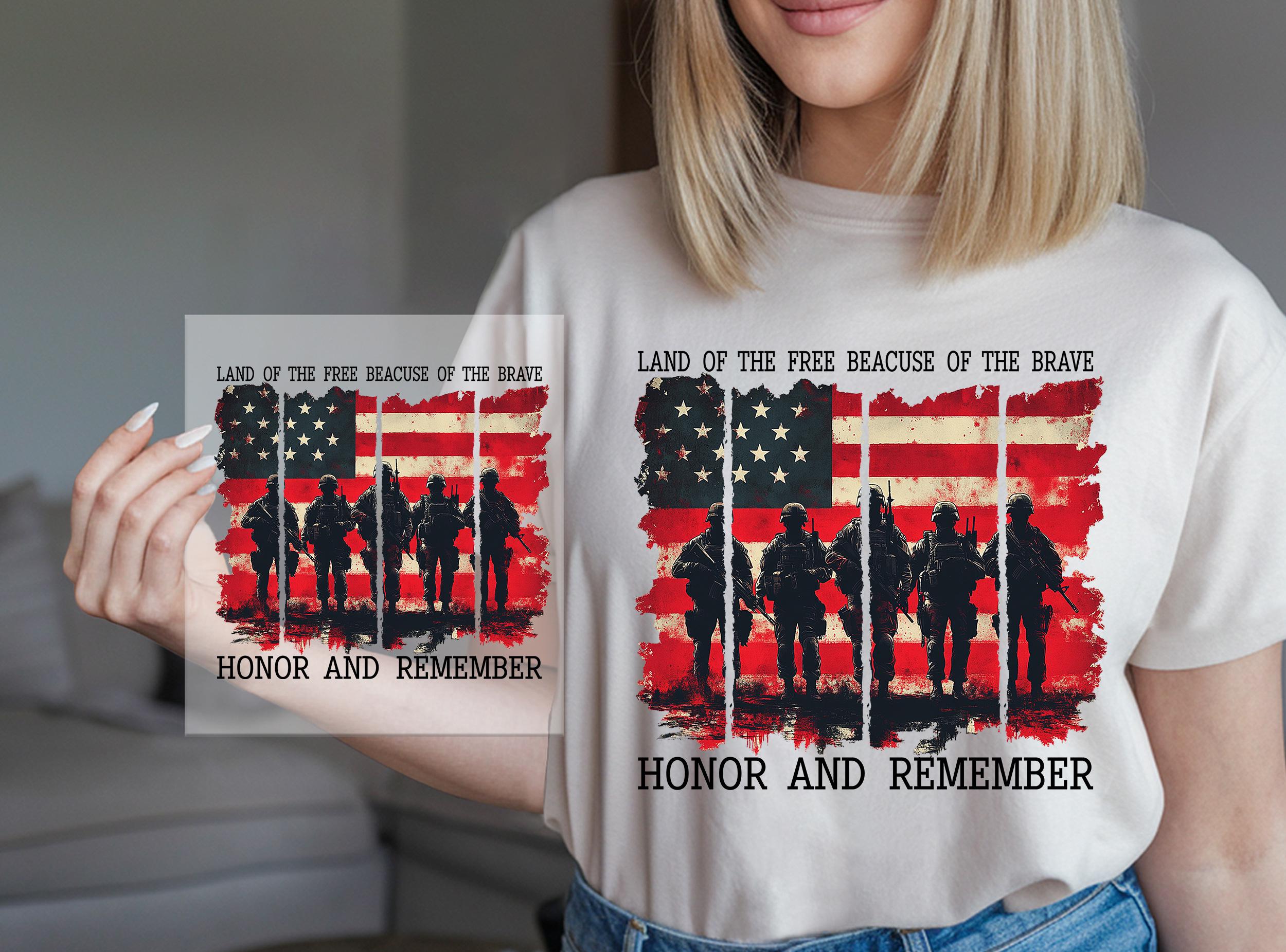 Military USA DTF Transfer: American Flag, Soldiers Silhouette - Etsy