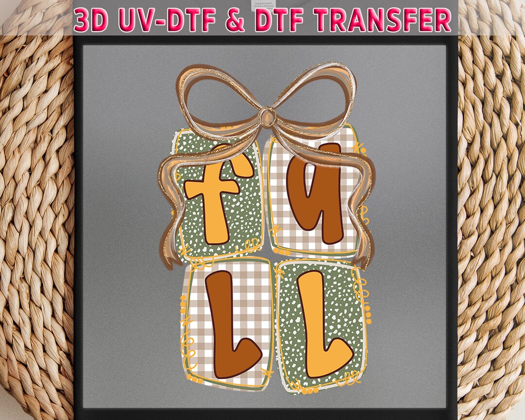 Fall Letters DTF/UV DTF Transfer: Autumn Typography With Bow Seasonal ...