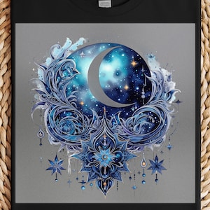 Celestial Moon DTF Transfer: Starry Night Iron-on Design - Etsy