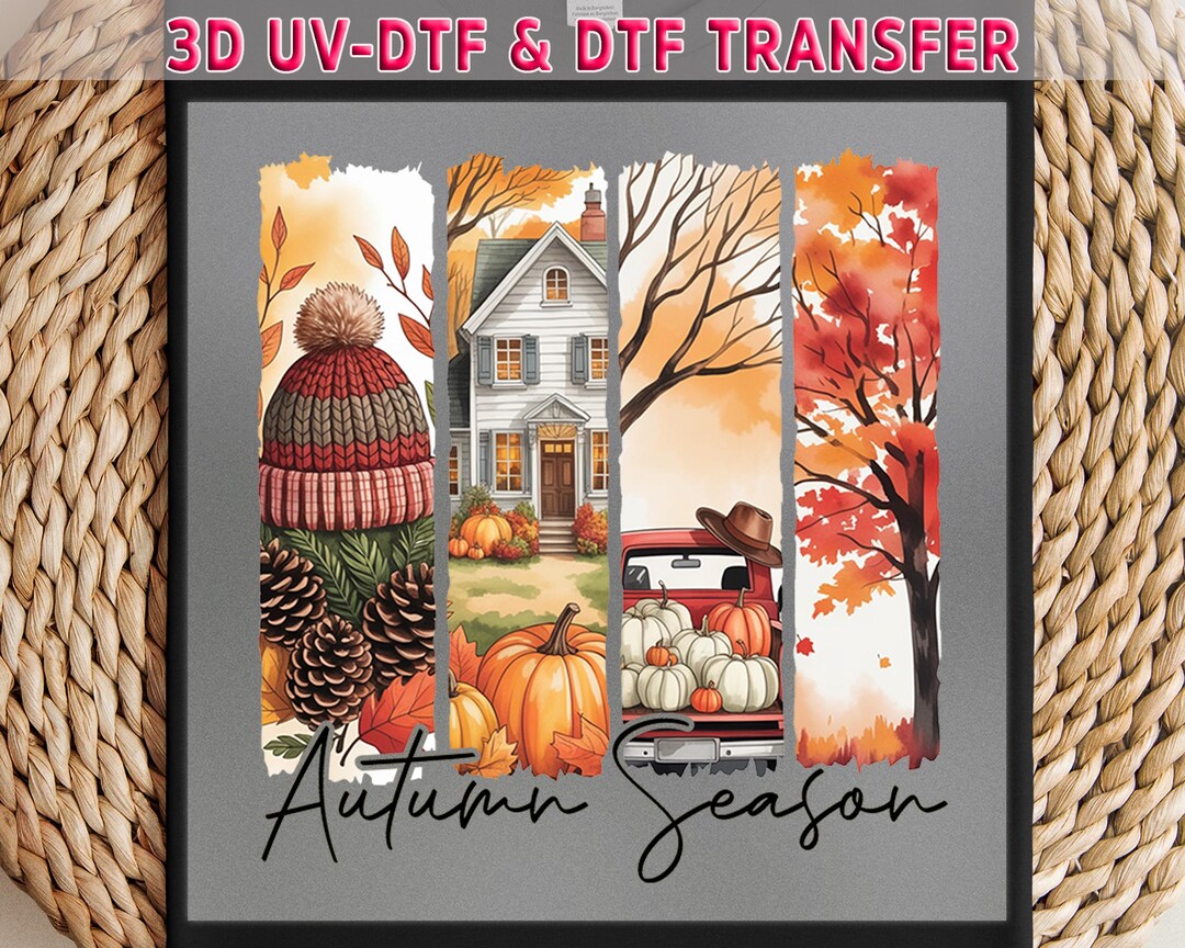 Autumn DTF Transfer: Cozy Fall Scene for Shirts & Decor - Etsy