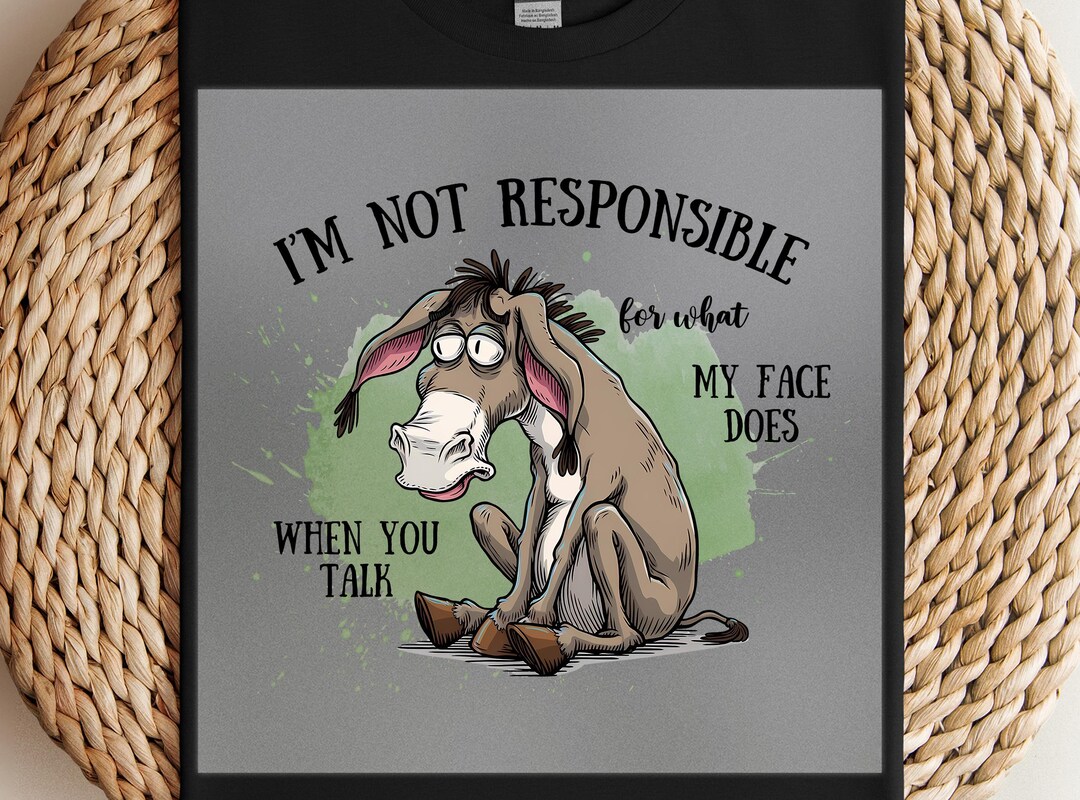 Tired Donkey DTF Transfer: Funny Grumpy Mule Art, Ready to Press - Etsy