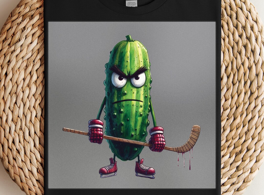 Angry Pickle Hockey DTF Transfer: Funny Sports Shirt Design - Etsy