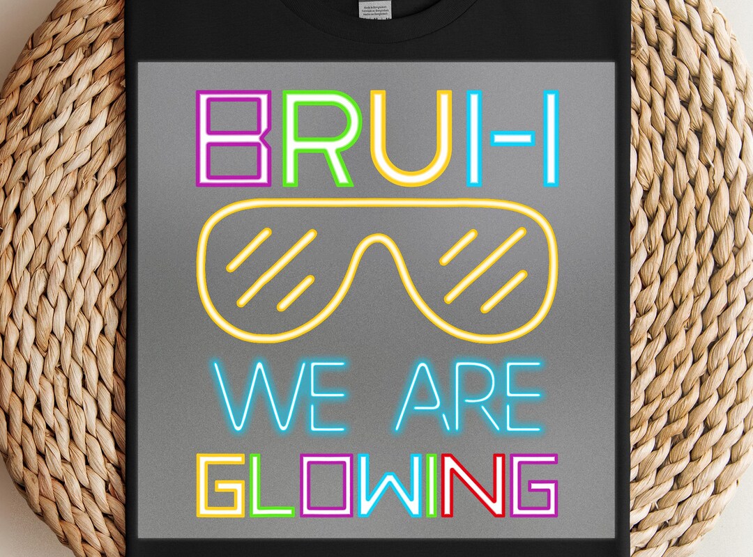 Glowing BRUH Neon DTF Transfer: Retro Sunglasses Party Shirt - Etsy