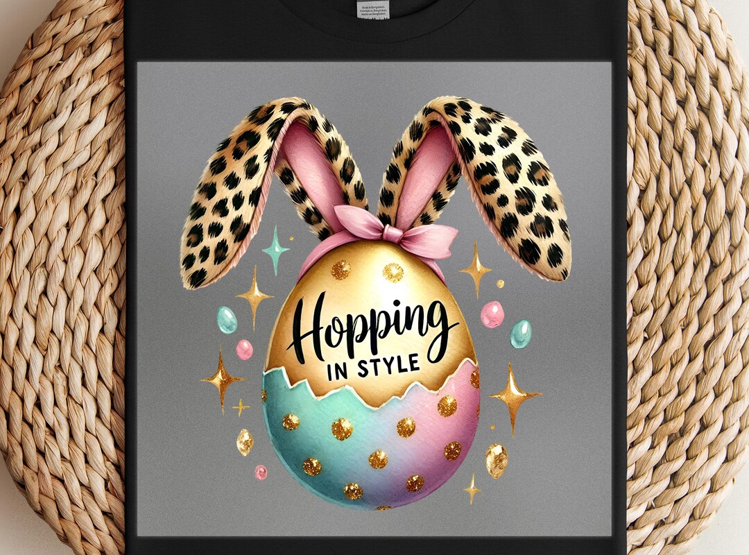 Leopard Easter Egg DTF Transfer: Bunny Ears Iron-on - Etsy